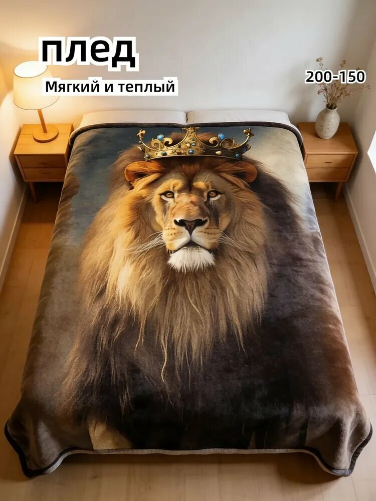 Плед плюшевый, для пикника , Фланель, 100 см х 100 см