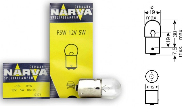 Лампа Narva R5W 17171 CP