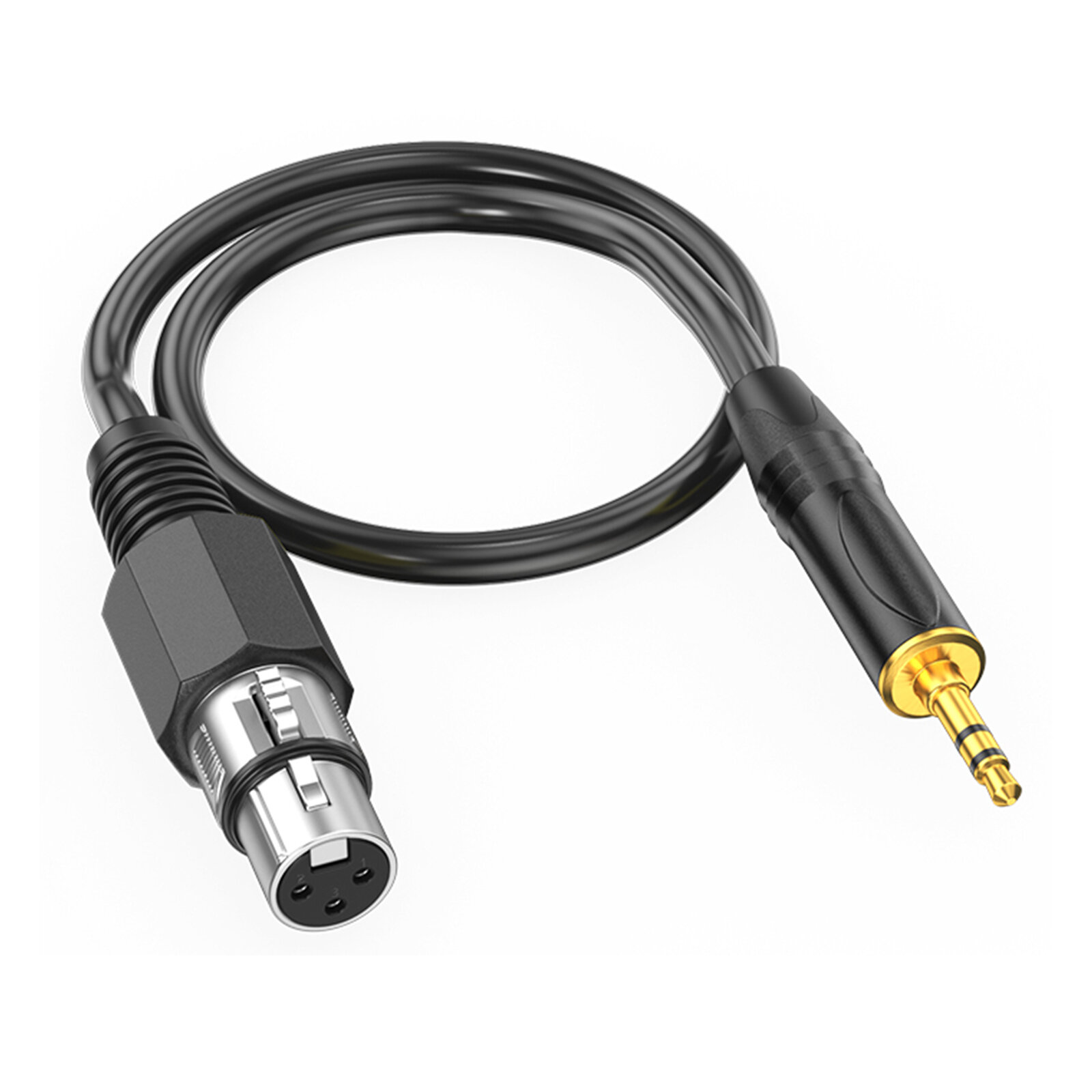 Кабель 3.5mm в 3Pin Female с металлическими разъемами для