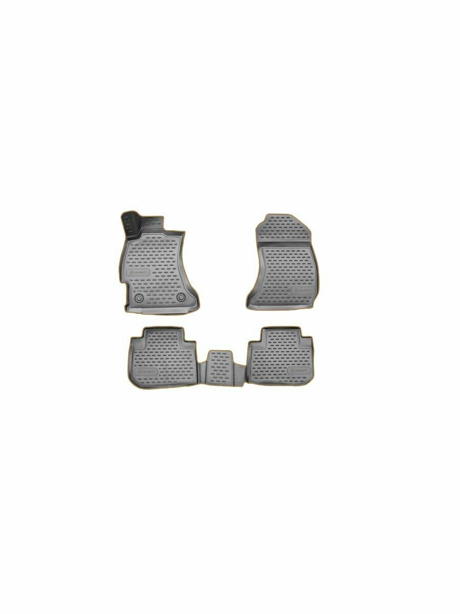 Коврики 3D в салон для SUBARU Forester 2013-2018 4 шт. (бежевый кант, полиуретан) / Субару Форестер