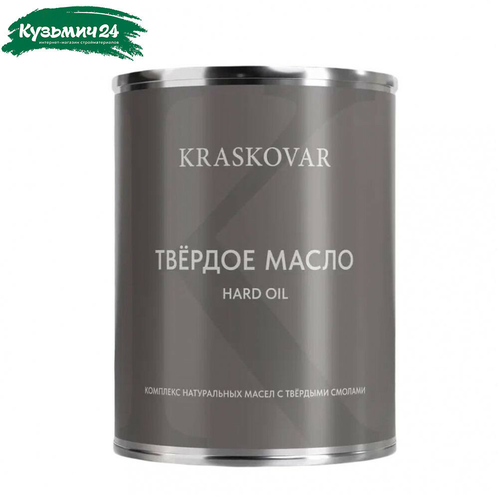 Масло твердое Kraskovar Hard Plus повышенной прочности для дерева, лестниц, веранд, Бесцветный, 0.75 л