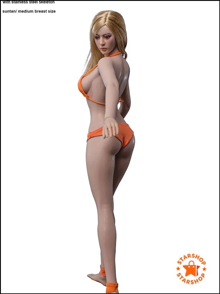 TBleague PHMB2019-S33B1:6 Силиконовая женская игрушечная кукла со средней грудью и загорелой кожей