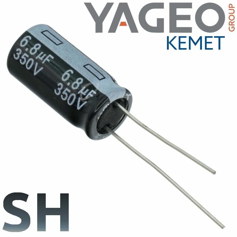 6,8мкФ 350В / SH / 10x20 / 105 С / конденсатор электролитический (10шт)