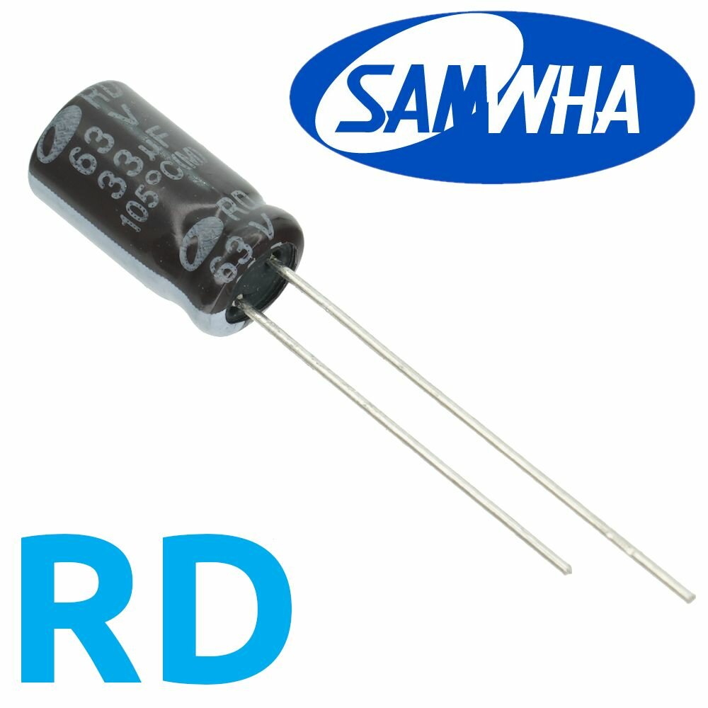33мкФ 63В / RD / 6,3x11 / 105 С / конденсатор электролитический (5шт)
