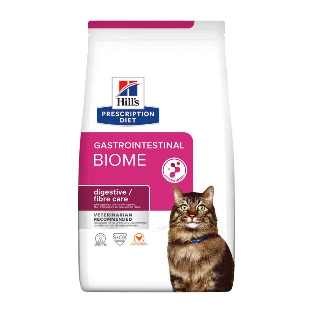 Hills Gastrointestinal Biome сухой полнорационный корм для кошек, способствует регулярному здоровому стулу, с курицей, 1,5 кг