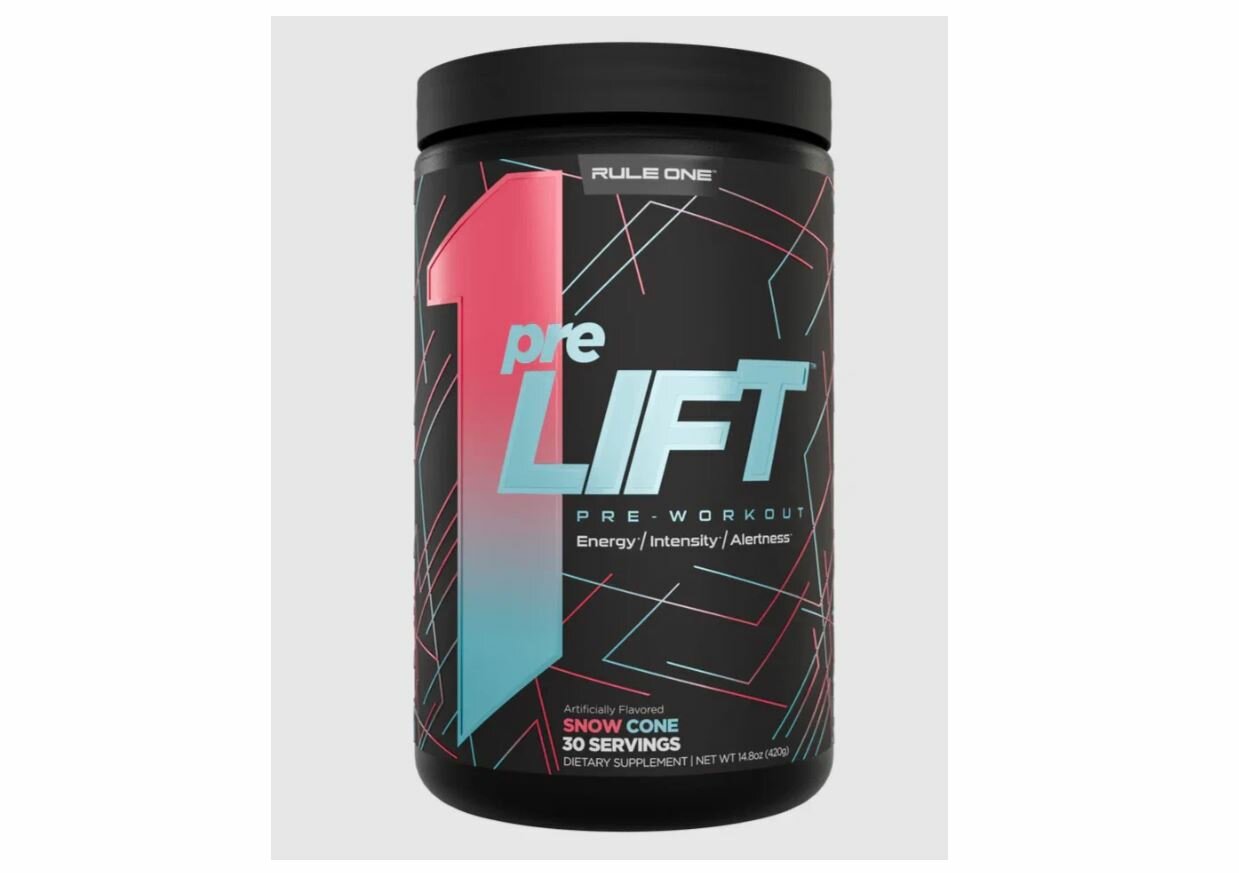 Rule One Proteins, preLIFT, перед тренировкой, снежный рожок, 450 г, 30 порций