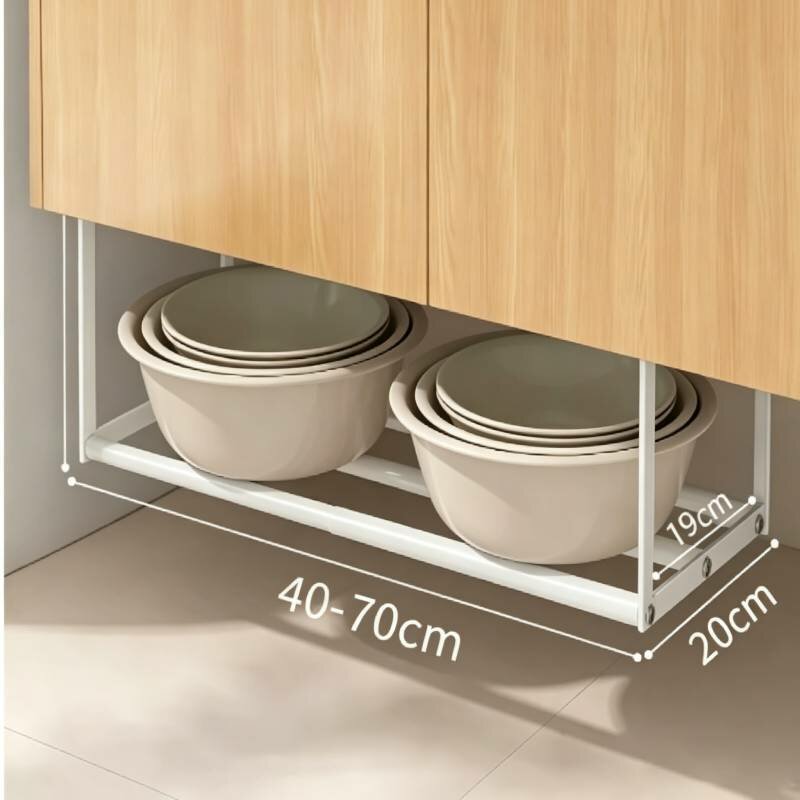 Home organization shelf with adjustable steel frame for kitchen and closet storage, white