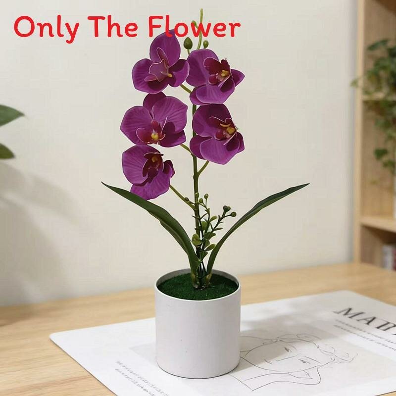 No ip orchid flower with base for home office decor and special occasion arrangements purple