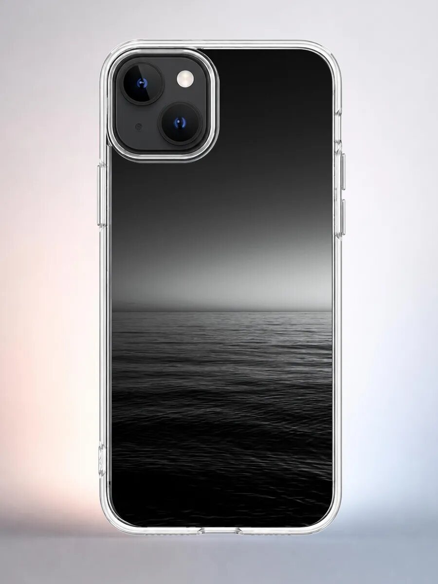 Чехол iPhone 15 море минимализм силиконовый