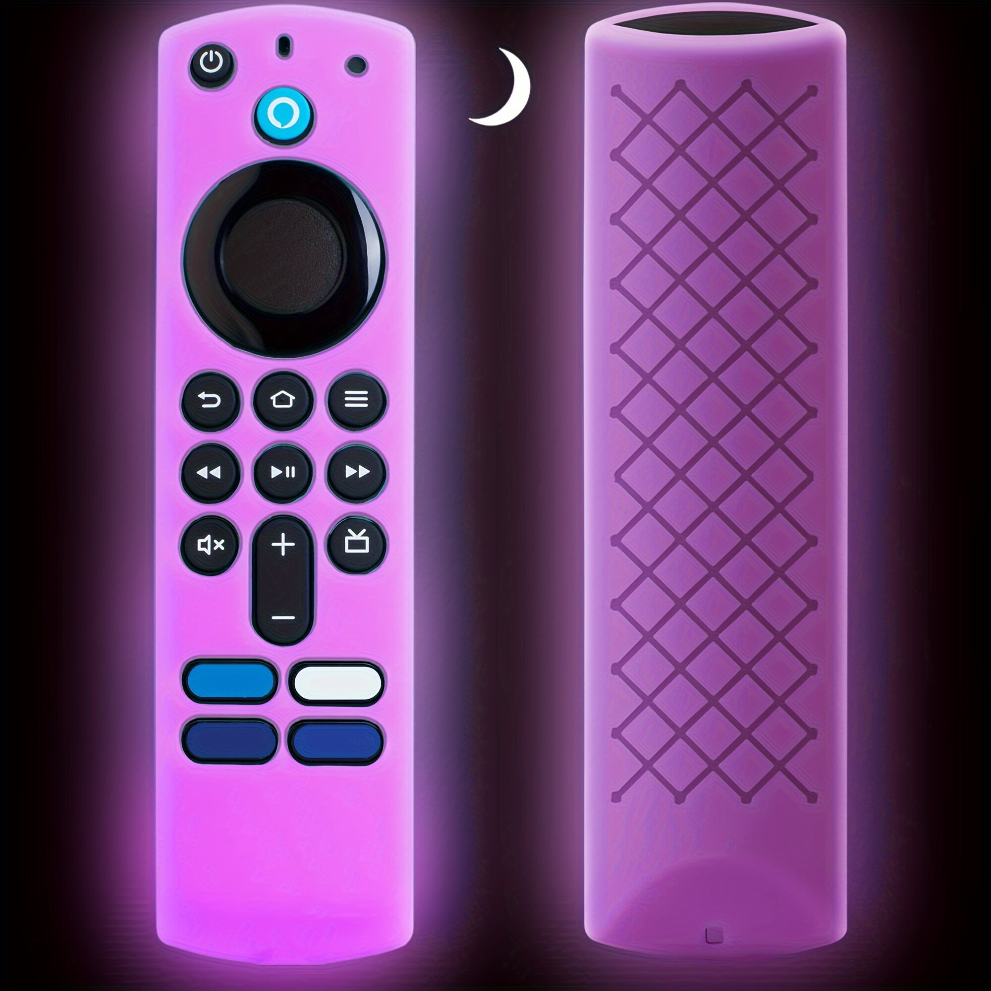 Светящийся в темноте силиконовый чехол для пульта Firestick 4K TV Stick 3-го поколения, фиолетовый, нескользящий, прочный