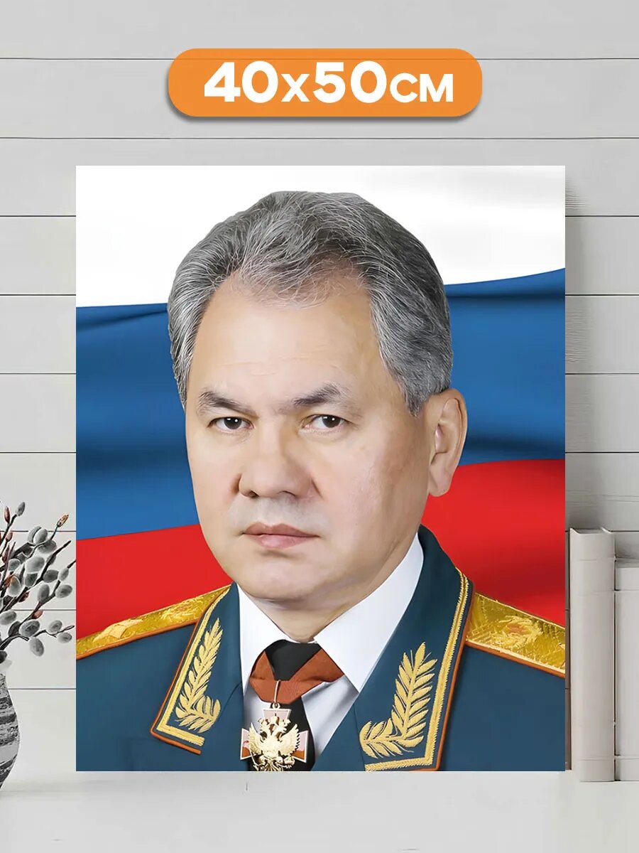 Картина на стену для дома Сергей Шойгу 40х50 см