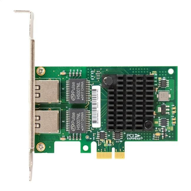 ExeGate EXE-I350-T2V1 (OEM) Карта PCI-E x1 2x1000Mbps EX299699RUS — фото 1