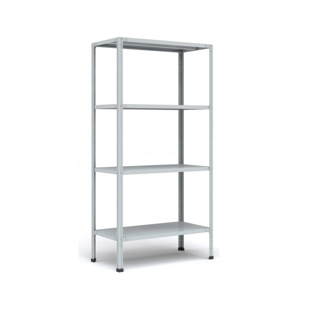 Стеллаж Практик MS 200KD/100x50/4, металлический, нагрузка 100 кг, серый