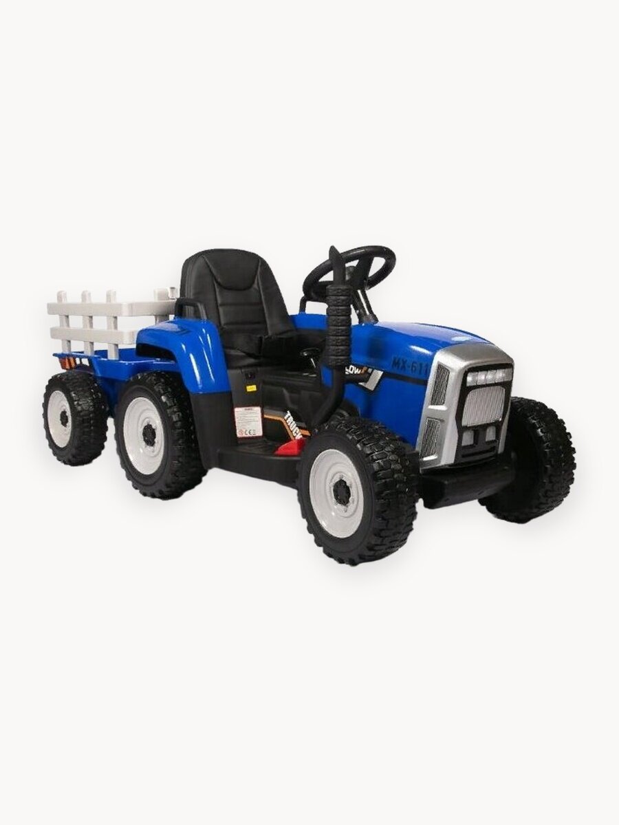 Электромобиль Barty Трактор с прицепом TR 77 (Синий) + амортизаторы
