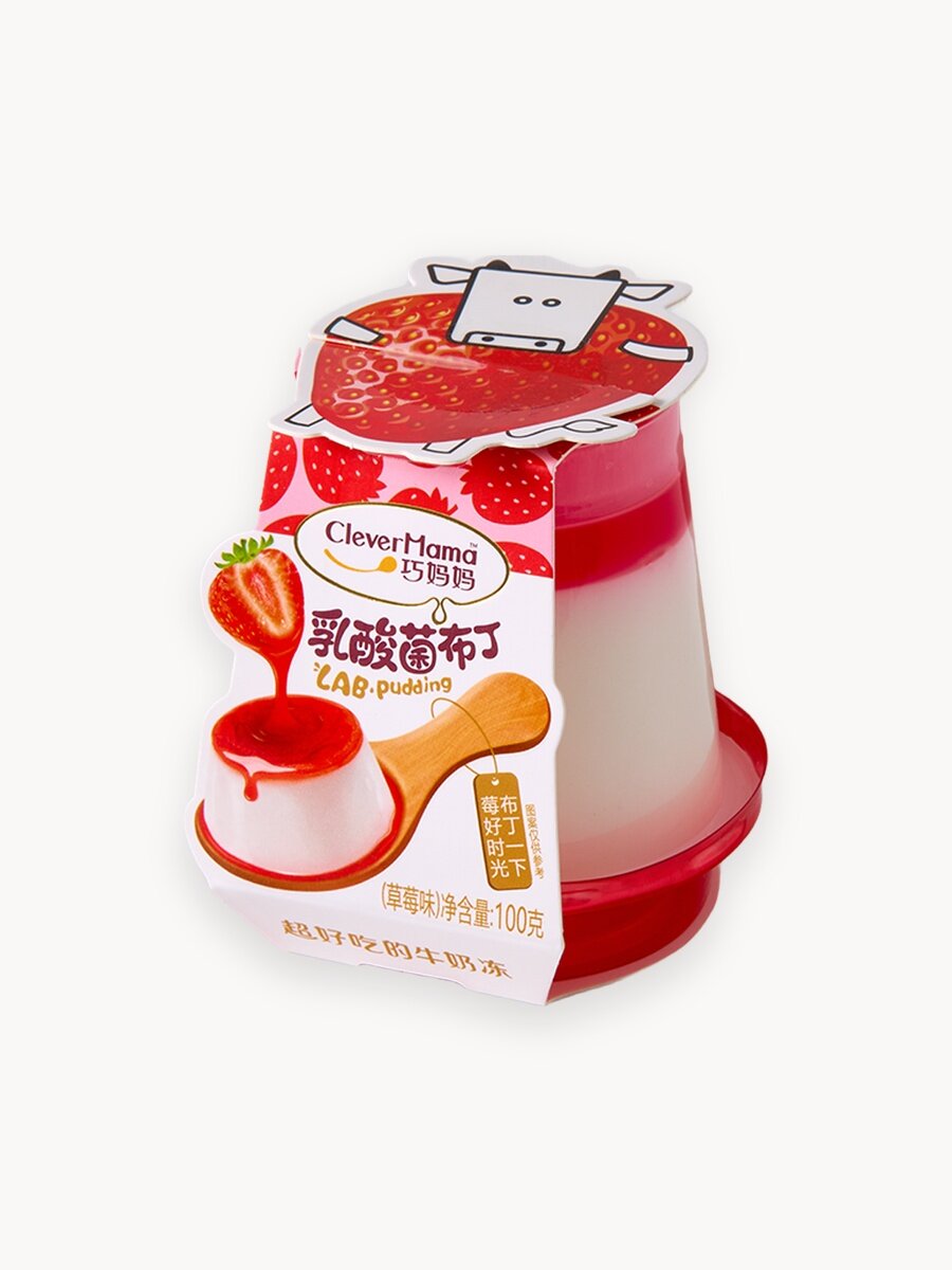 Пудинг Clever Mama "Клубника", порционный, 100 граммов, 1 упаковка