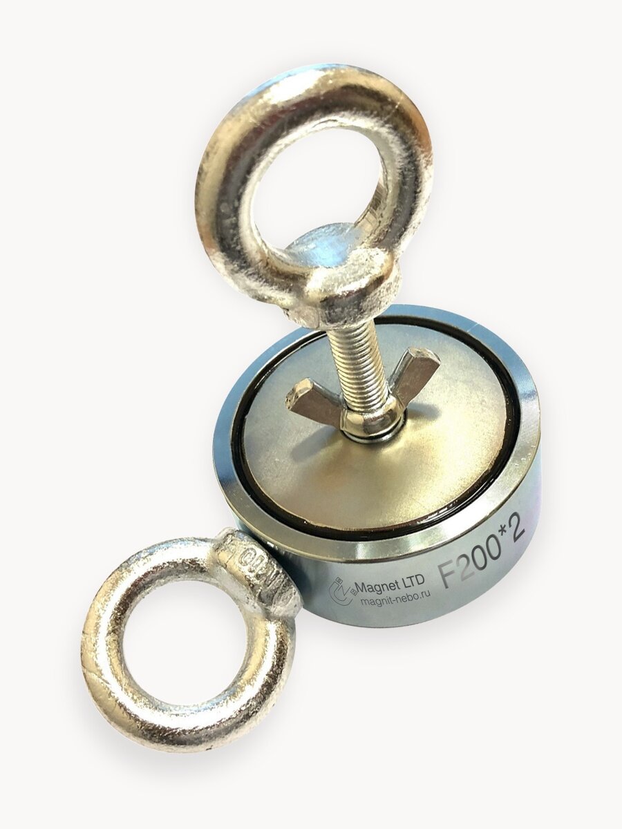 Поисковый магнит двухсторонний Magnet F200х2 сила сц. до 290кг