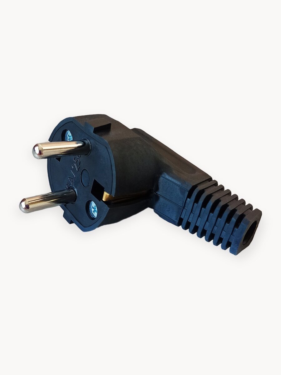 Вилка "Велконт" угловая с заземлением черная