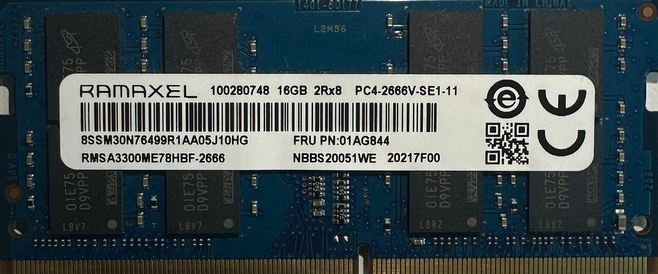 Оперативная память Ramaxel RMSA3300ME78HBF-2666, DDR4, 16GB, 2666Mhz