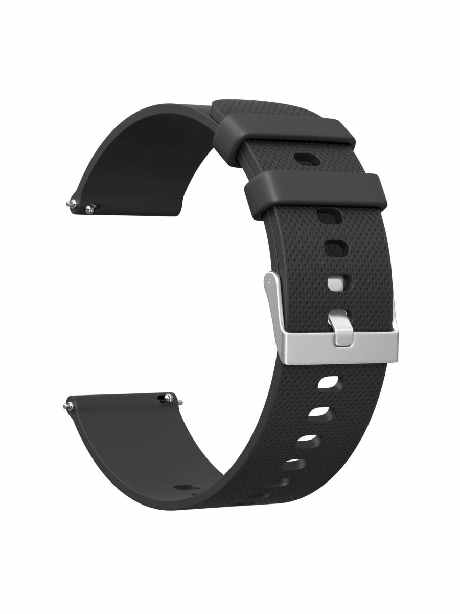 Универсальный силиконовый ремешок для часов 22 mm Caweon DSJ-18-22-BK Black
