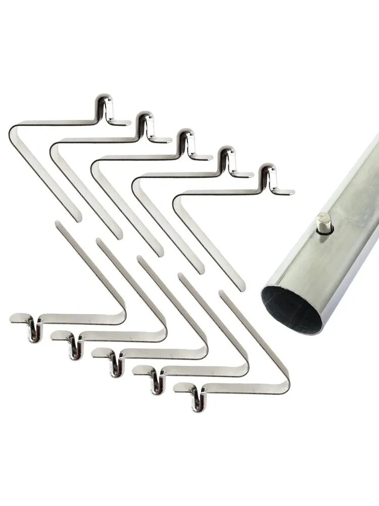 Комплект пружин с кнопкой-фиксатором V-образных для труб 12-20 мм с одной кнопкой D4x6,5 мм (10 шт.)