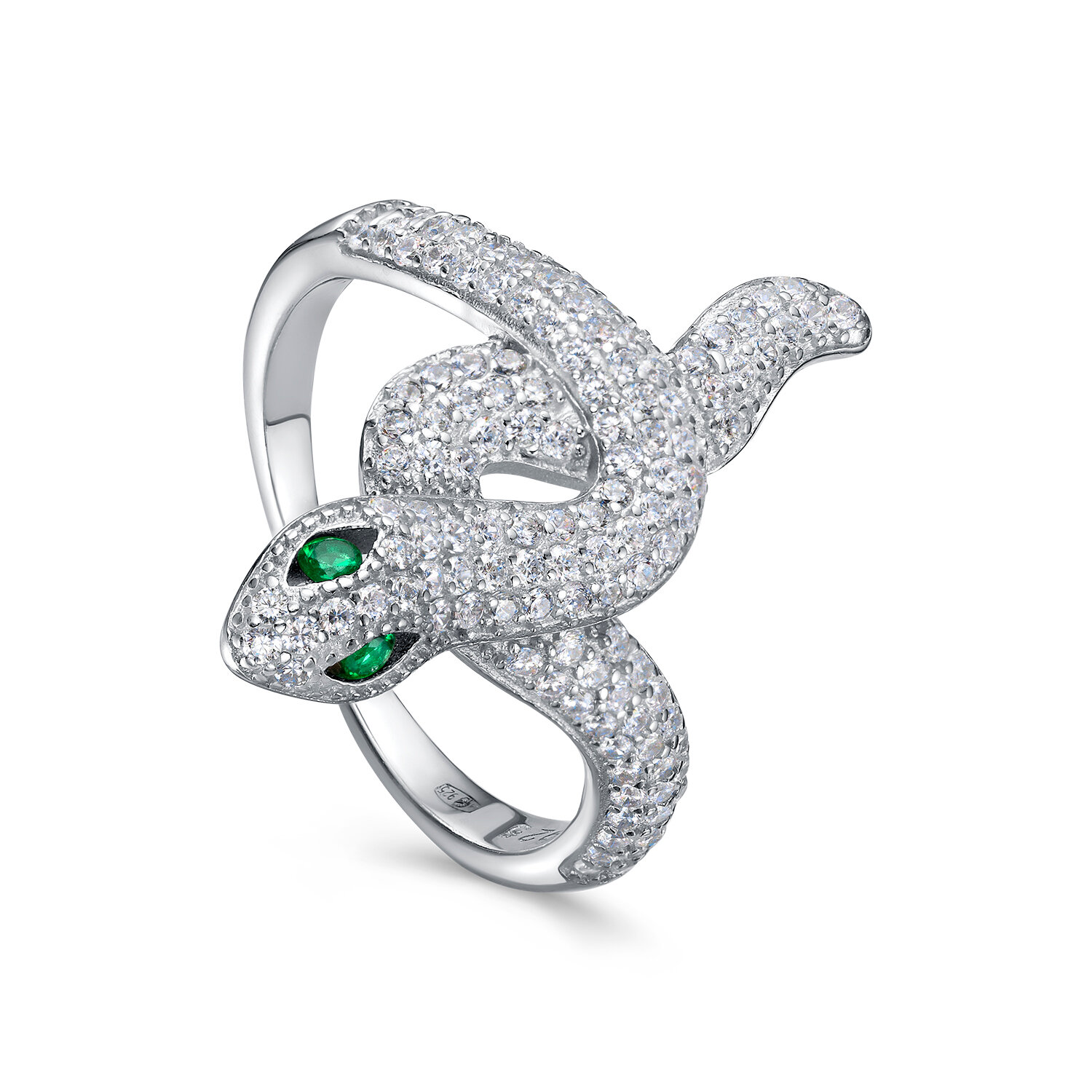 Кольцо тонкое, серебро, 925 проба, фианит