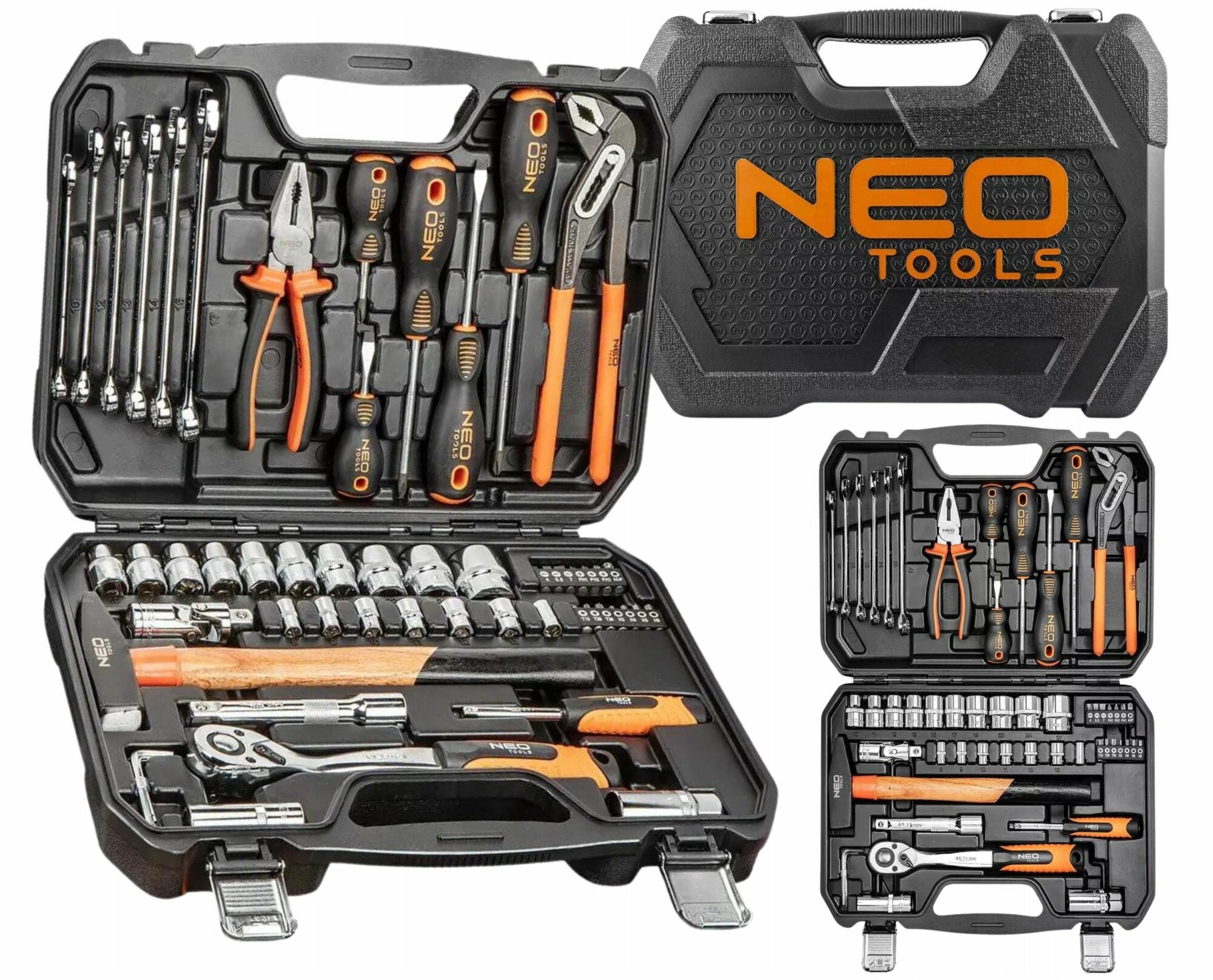 Универсальный набор инструментов NEO TOOLS, кейс на 56 предметов, торцевые ключи