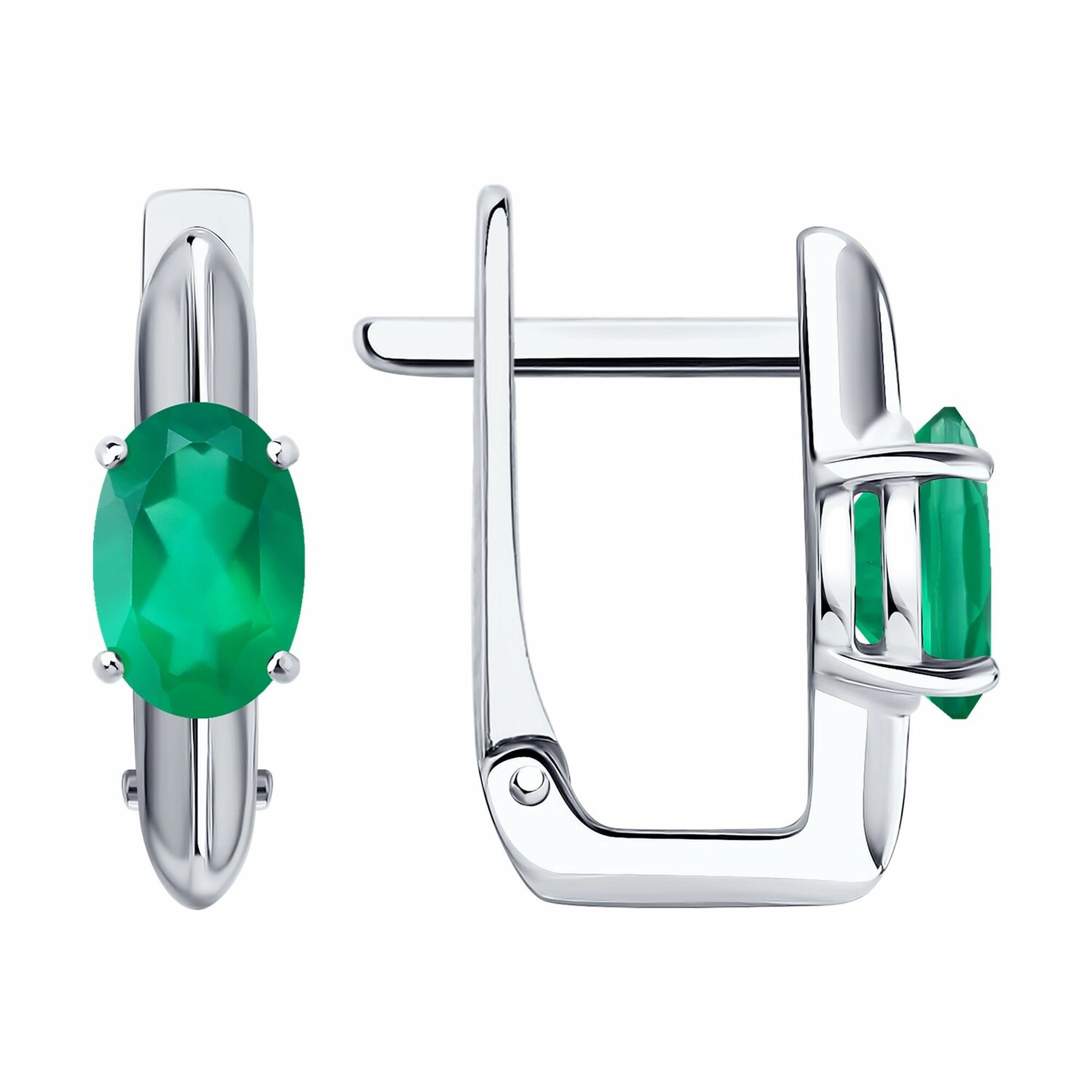 Серьги Diamant online, серебро, 925 проба, родирование, агат