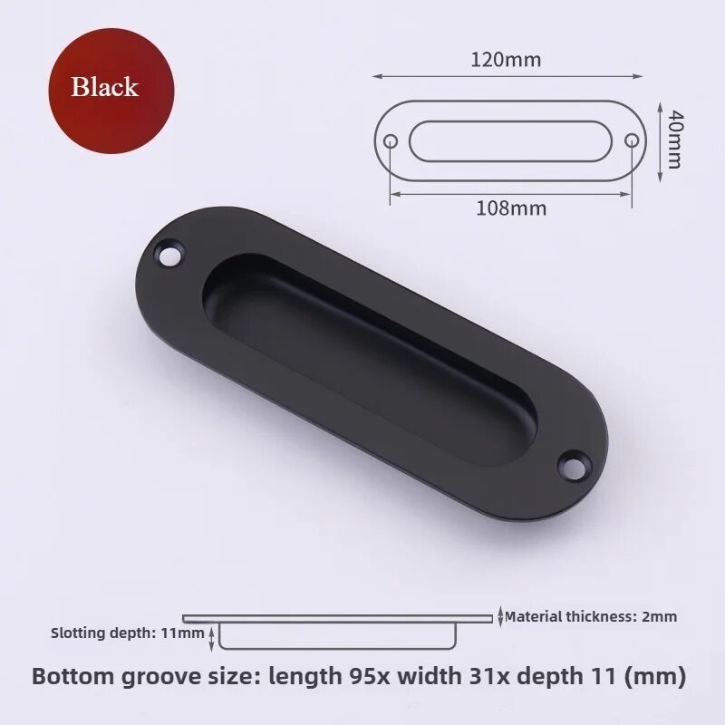 Скрытая ручка для дверей из нержавеющей стали 120X40-2-5