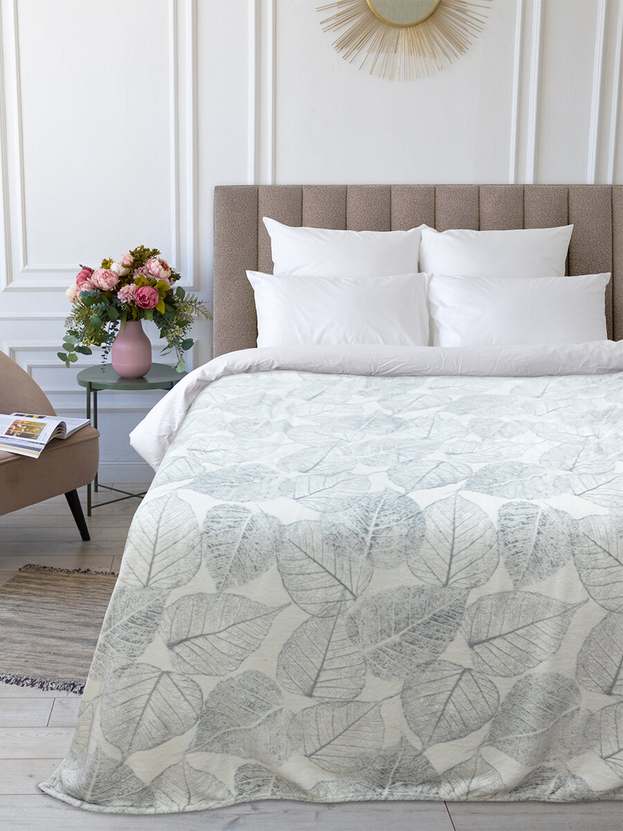 Плед Bravo 180х220 см, плед - покрывало 2 спальное, плюшевый пушистый ворс велсофт Келли