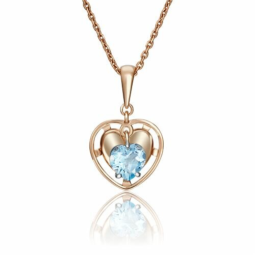 Подвеска, красное золото, 585 проба, топаз