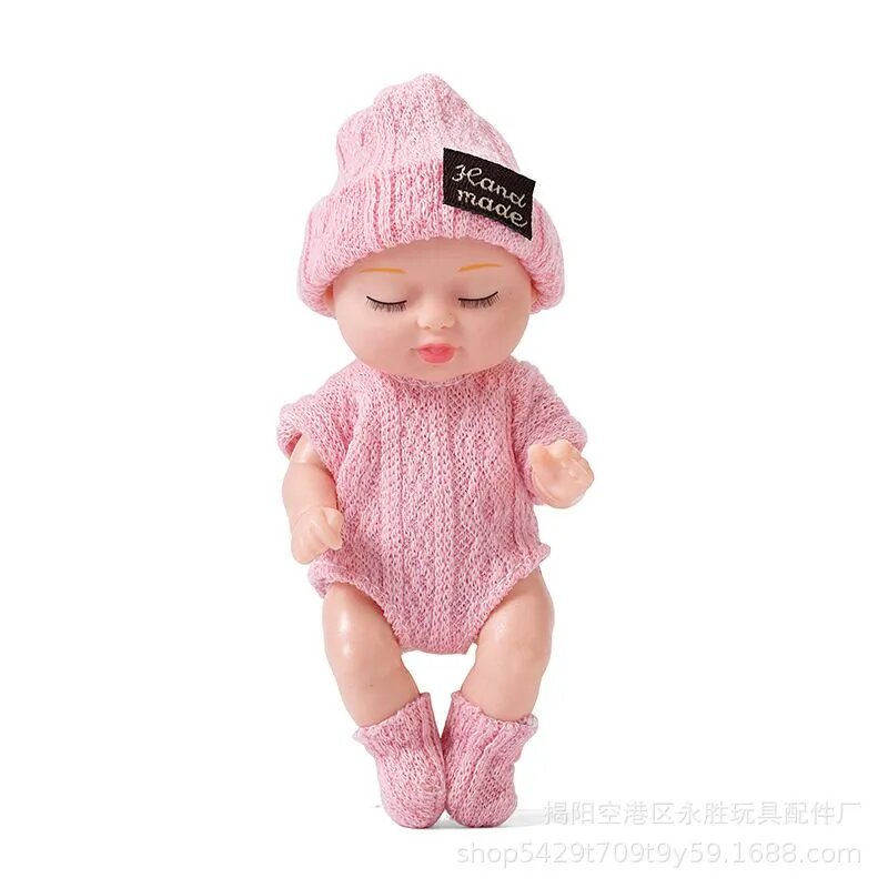 Кукла Reborn с розовой одеждой ручной работы 10 см.