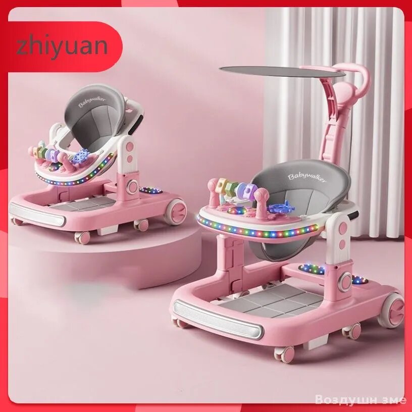 Эксклюзивные ходунки для малышей обоего пола с игровой панелью и регулировкой высоты