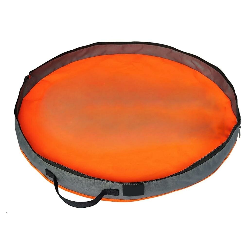 Многофункциональный игровой коврик из строительных блоков с сумкой-чехлом на молнии, Оранжевый