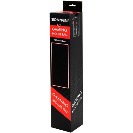 Коврик для мыши и клавиатуры Sonnen большой "BLACK TITAN XXL" 900х400х3 мм, черный, 513959