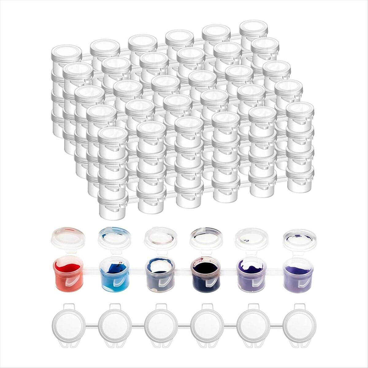 120 контейнеров для краски с крышками, 40 полосок акриловых крышек для хранения поделок в классе