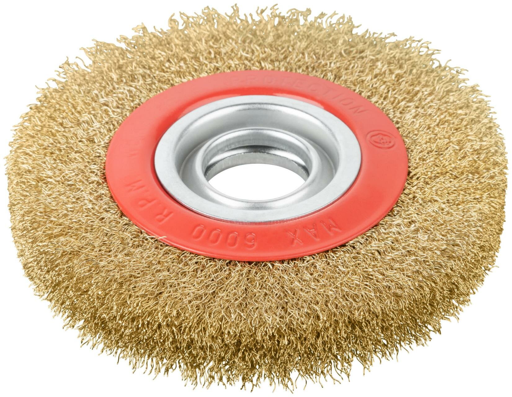 Корщетка-колесо, стальная латунированная волнистая проволока 150 мм