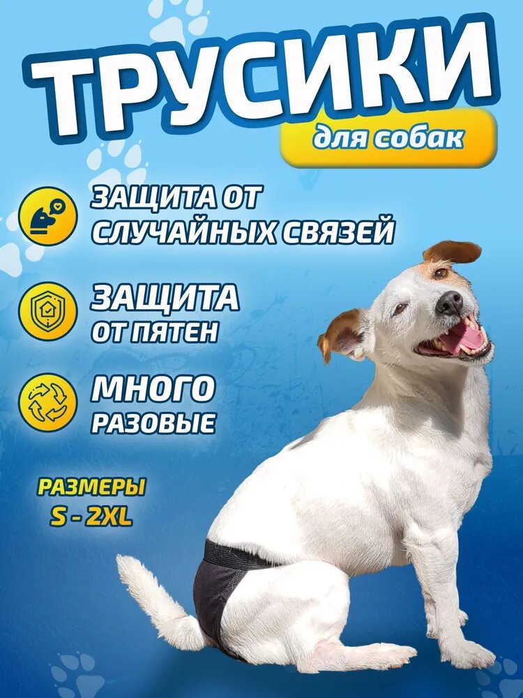 Трусы для собак при течке многоразовые, трусики для собак