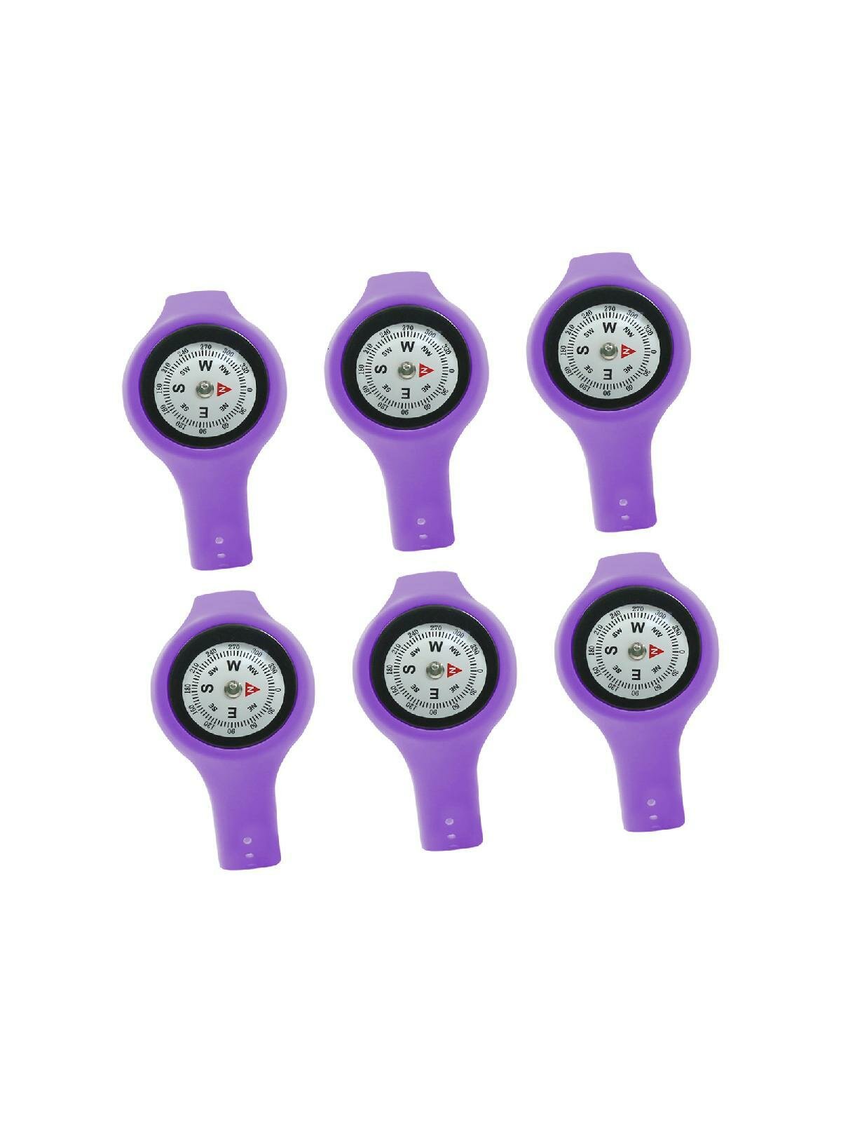 6шт Компасы Часы Инструмент Для Навигации На Открытом Воздухе Регулируемый Ремешок Носимые Компасы