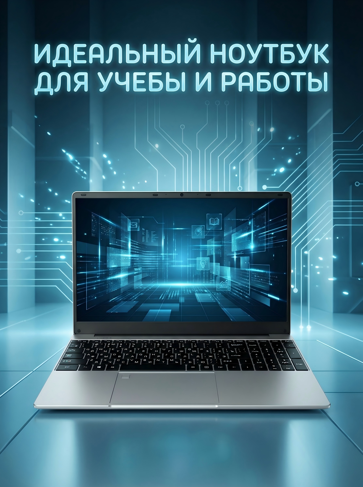 15.6" ноутбук Intel N95, Notebook, RAM 16 ГБ, SSD 512ГБ, IPS Full HD , русская раскладка Серый