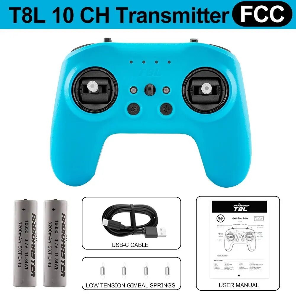 Аппаратура RadioMaster T8L, 2.4G, 10CH, встроенный ELRS, джойстики X5 Hall, 10-100mW