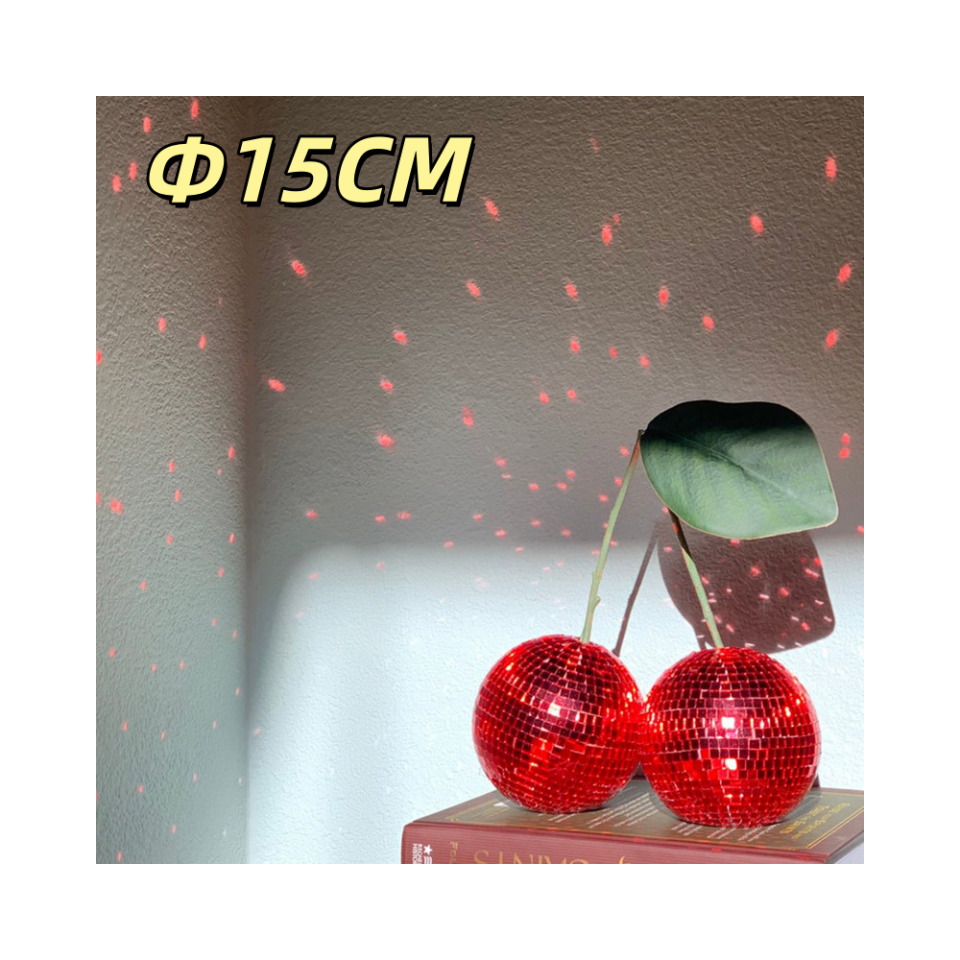 Disco mirror ball, Cherry ball，red，Desktop decoration，Handmade crafts，diameter15CM