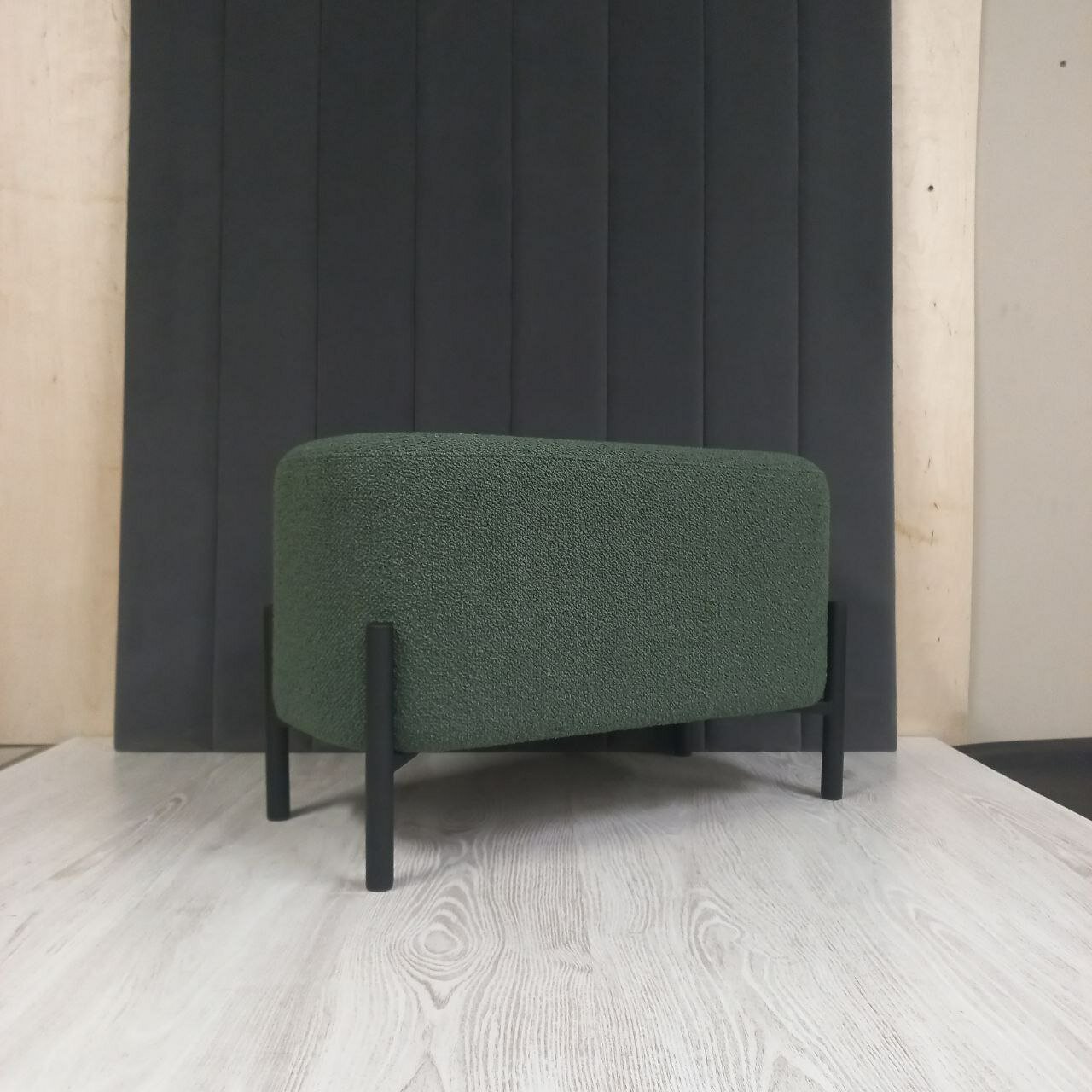 Банкетка MN Мебель "Букле Gucci 697", массив дерева, обивка из букле, цвет зеленый