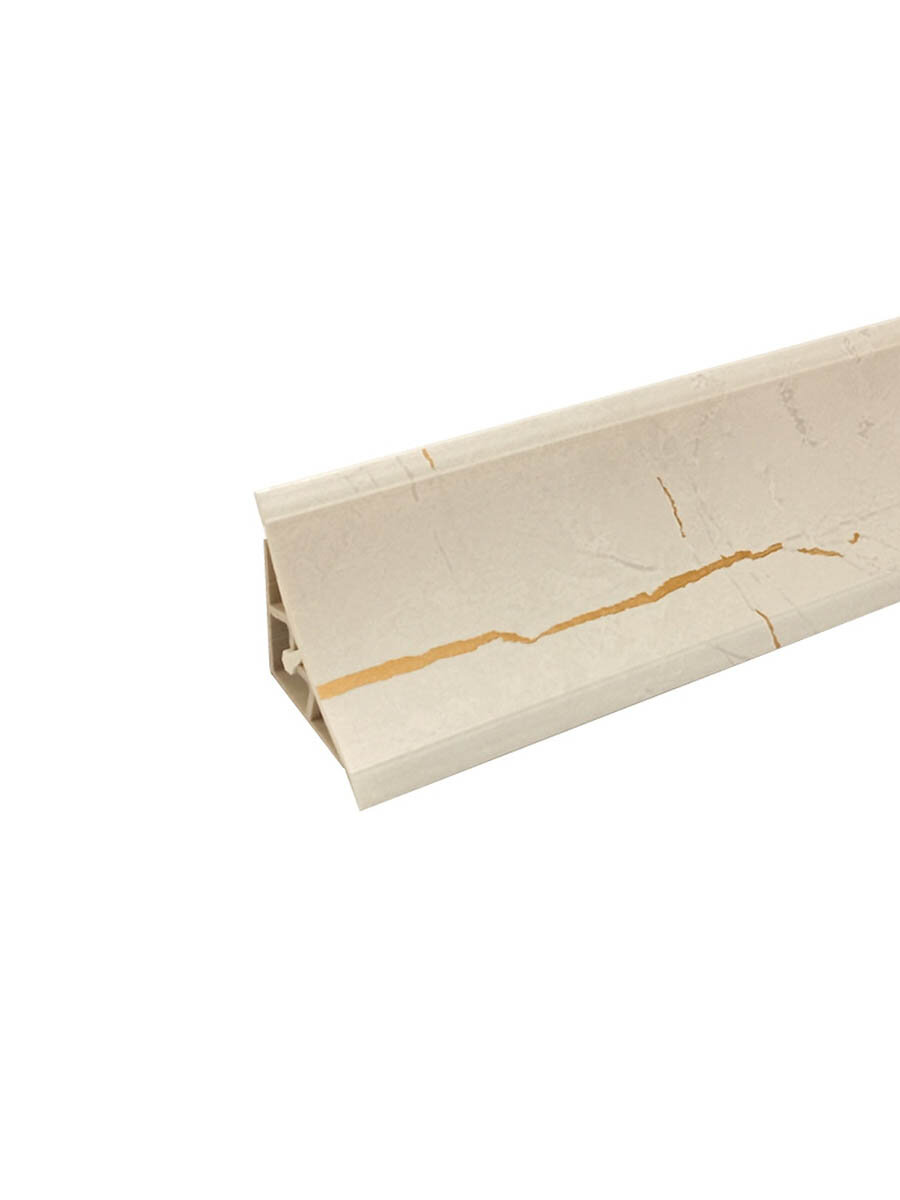 Плинтус к столешнице Белый каспий, длина 1,5м (комплект для плинтуса 50)