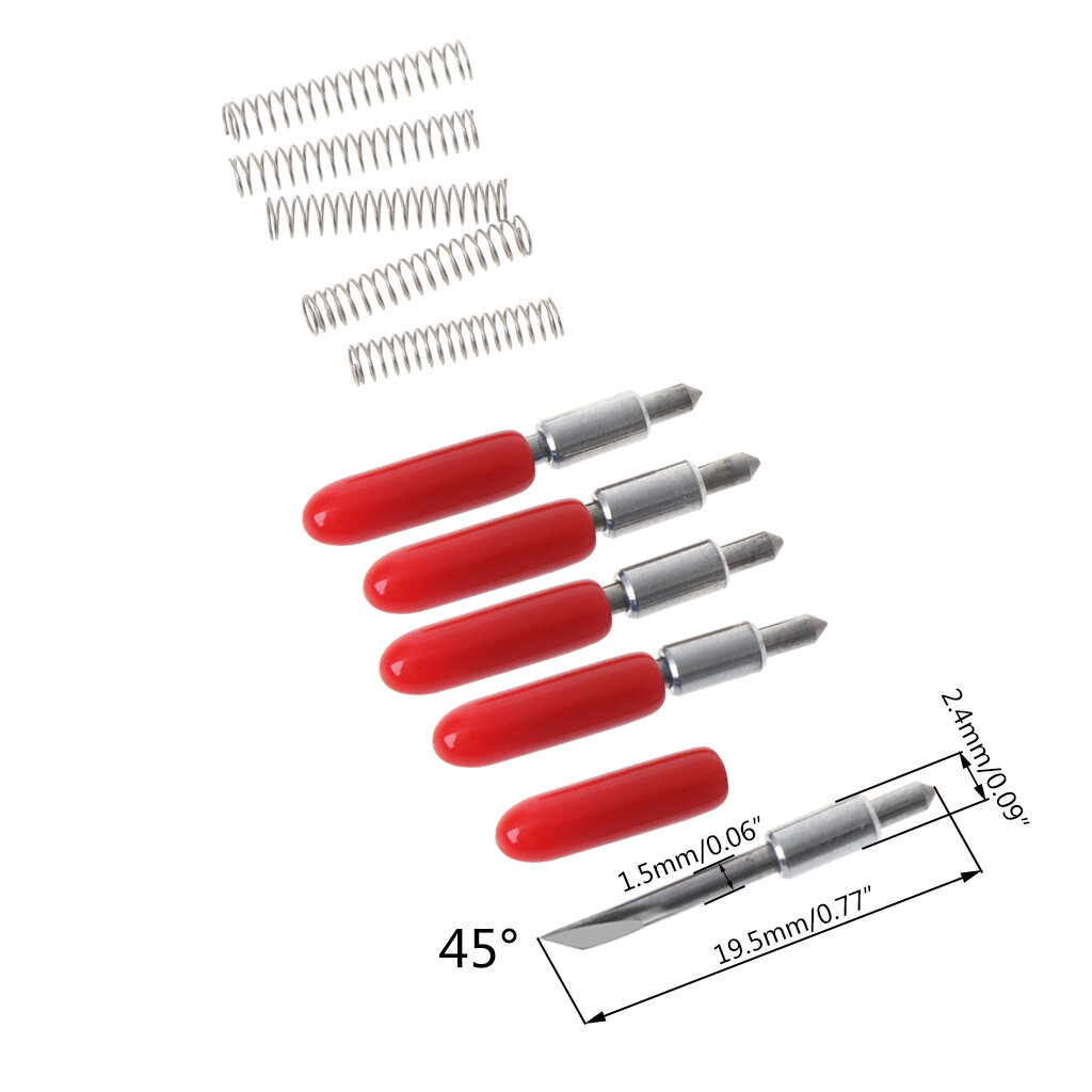 5шт Режущих Виниловых Плоттерных Лезвий 30° 45 ° 60 ° Для Винилового Резака Graphtec CB15U