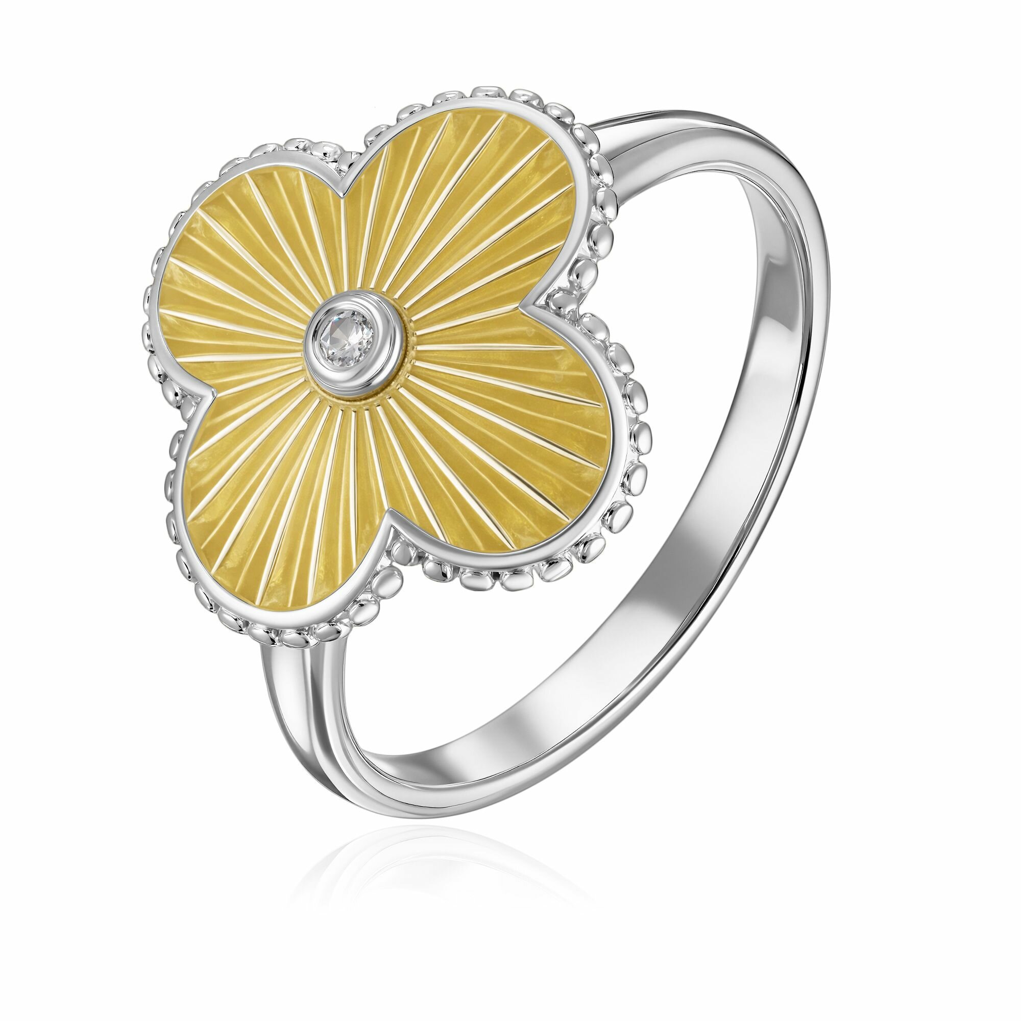 Кольцо, серебро, 925 проба, бриллиант