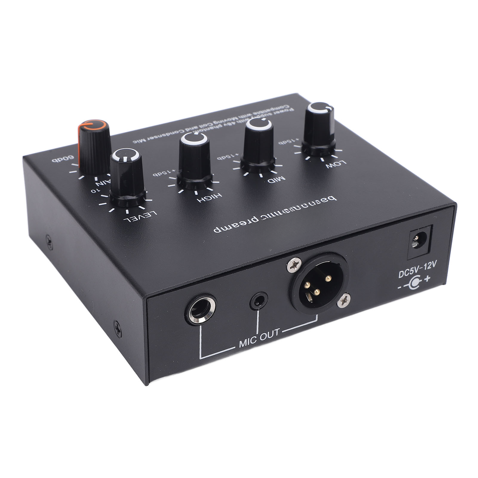 Балансированный преамп: Алюминиевый корпус Премиальное улучшение звука Микрофонный усилитель - Многофункциональная совместимость с 48V питанием Усилитель для записи For Студии, подкасты и прямые трансляции