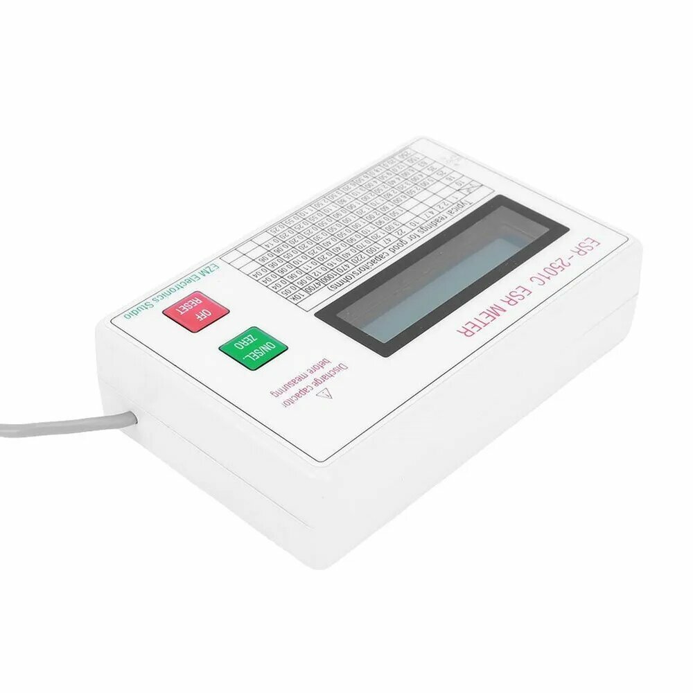 Измеритель ESR и DCR конденсаторов ESR2501C, высокая точность, автоматическое обнуление