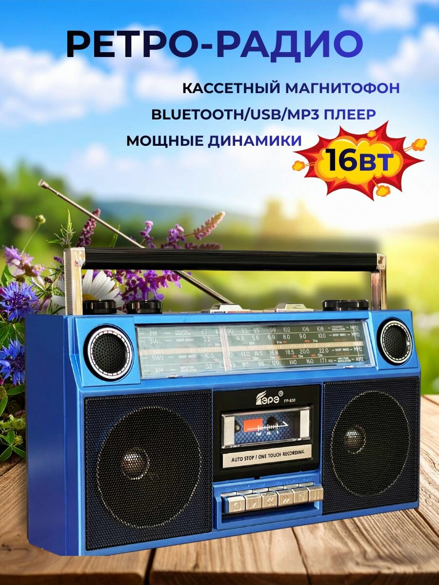 Радиоприёмник/Магнитола/Bluetooth/USB/MP3/BLUE