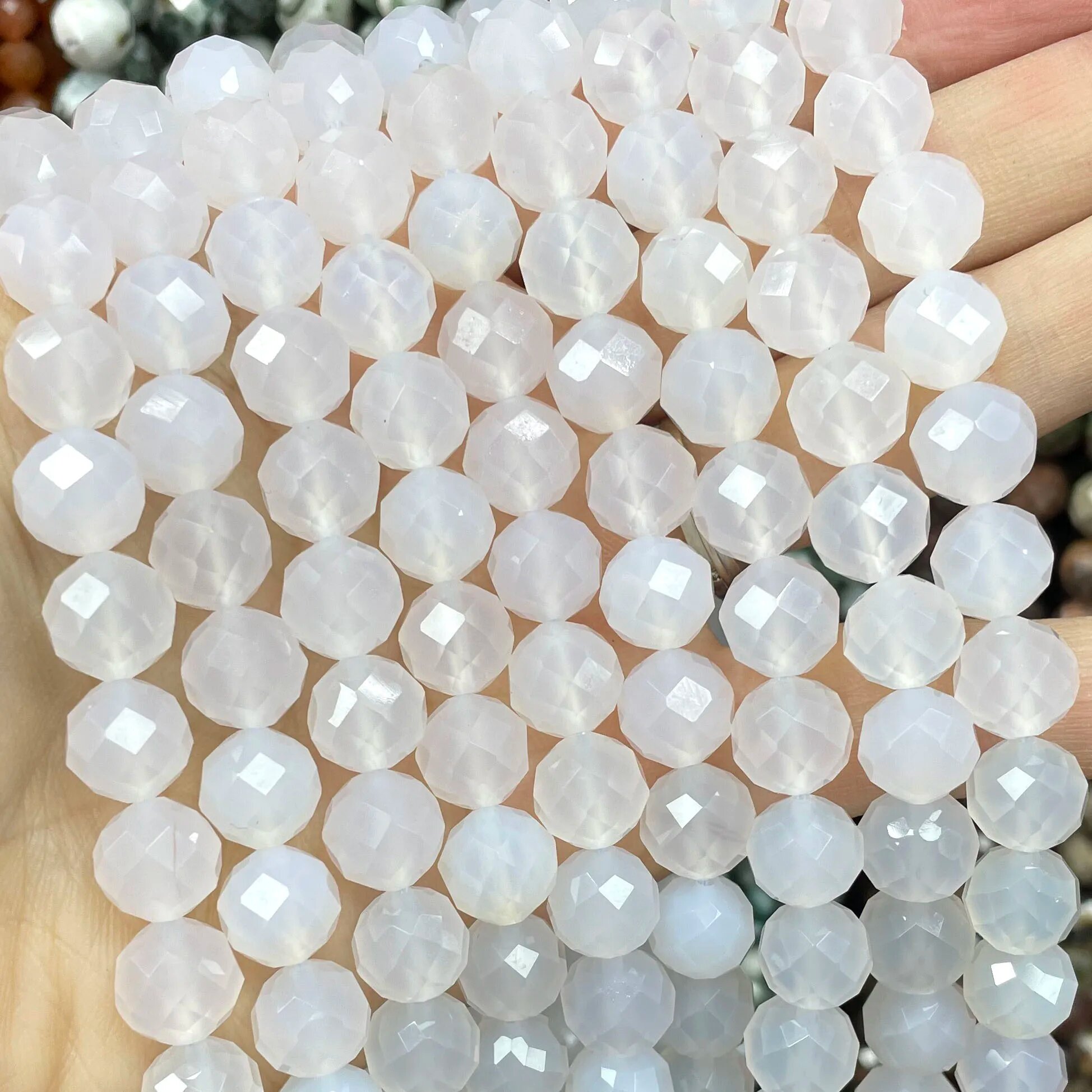 Бусины из белого агата SYSRXLR 6/8/10 мм 6mm 29-31pcs