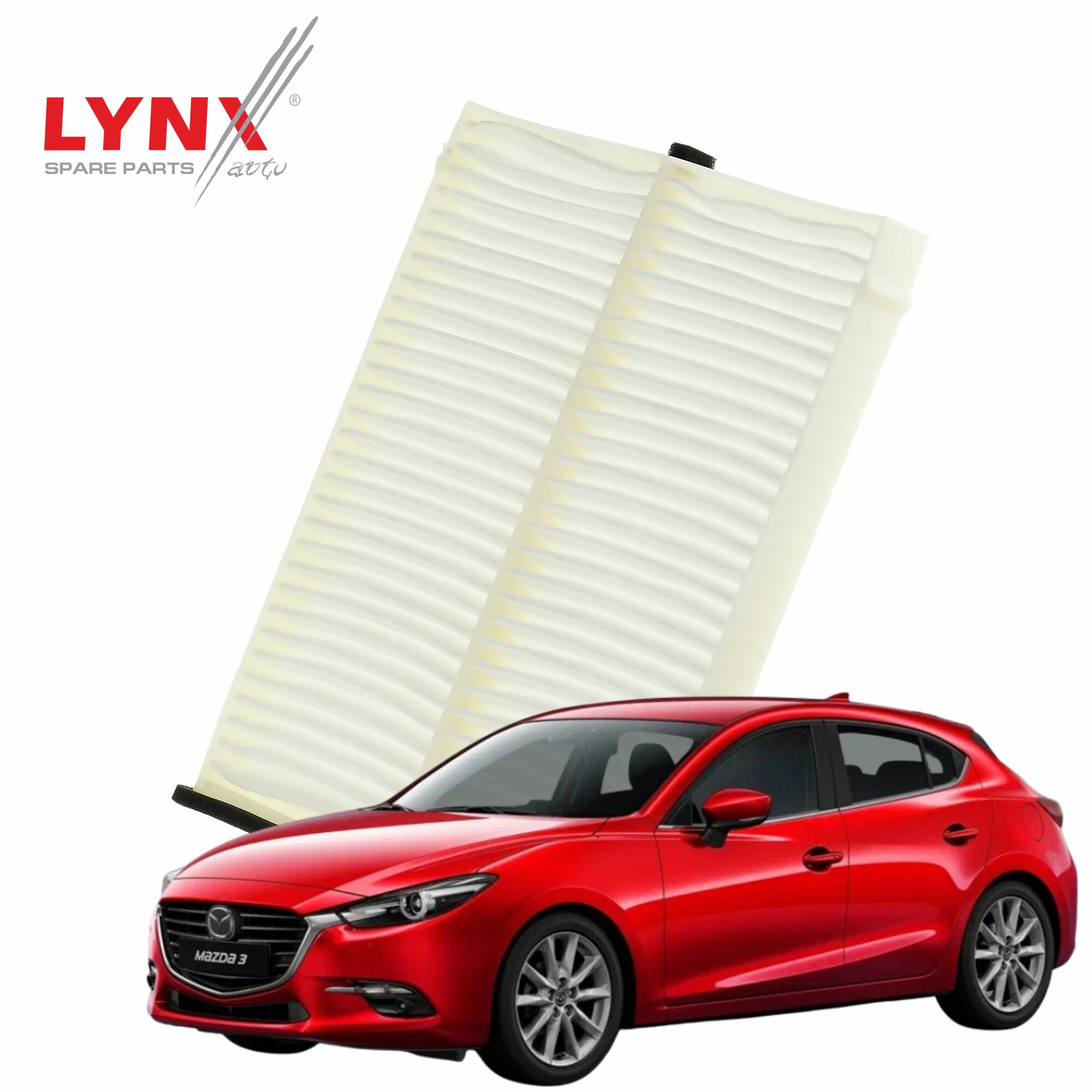 Фильтр салонный Mazda Axela (3) / Мазда 3 Аксела 2013 2014 2015 2016 2017 2018 2019 / 1шт LYNXauto